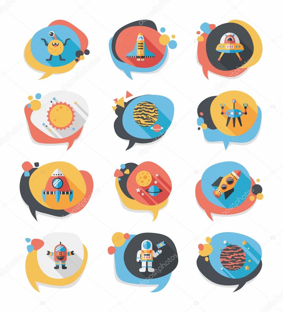 Space speech bubble flat design background set, eps10 Stock Vector ...