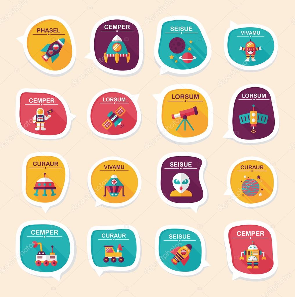 Space speech bubble flat design background set, eps10 Stock Vector ...