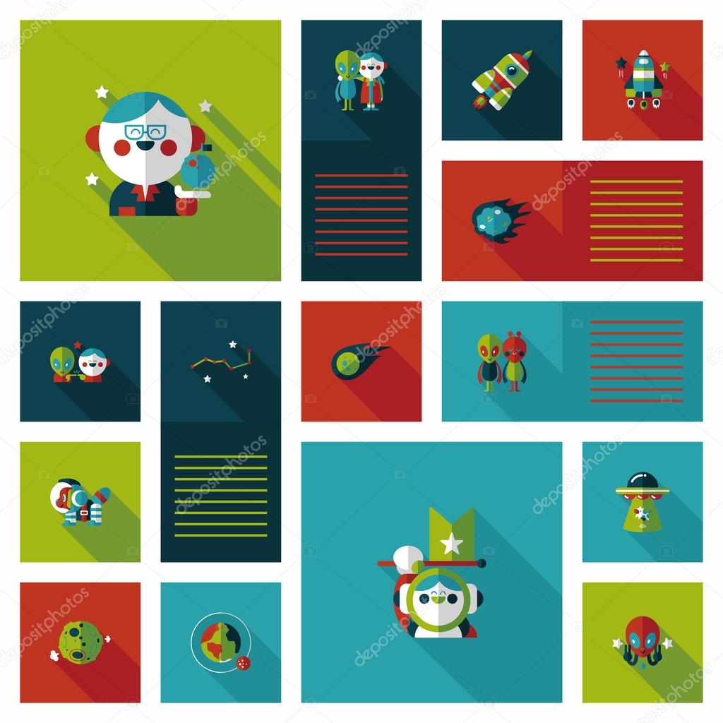 Space ui flat design background set, eps10 Stock Vector Image by ...