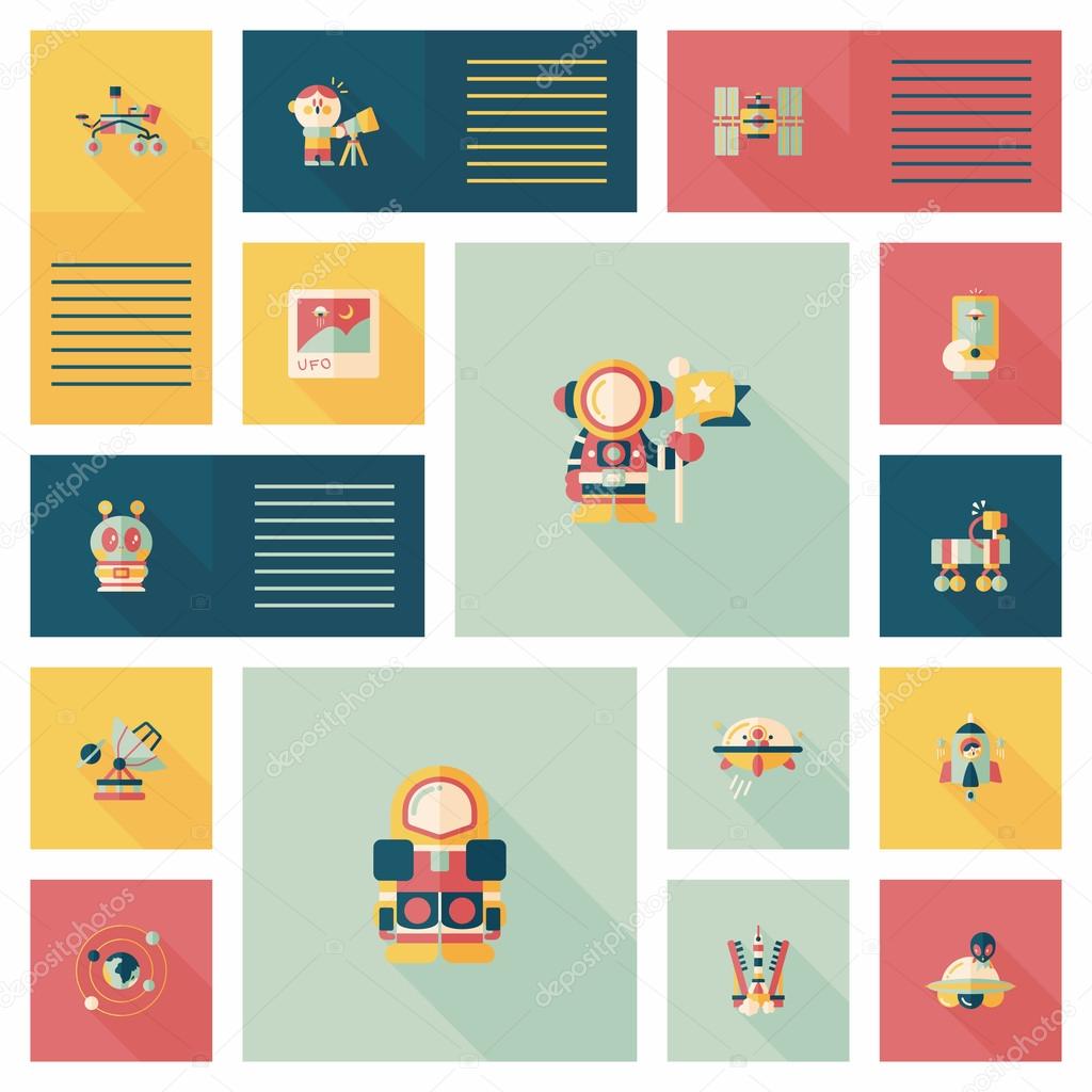Space ui flat design background set, eps10 Stock Vector Image by ...