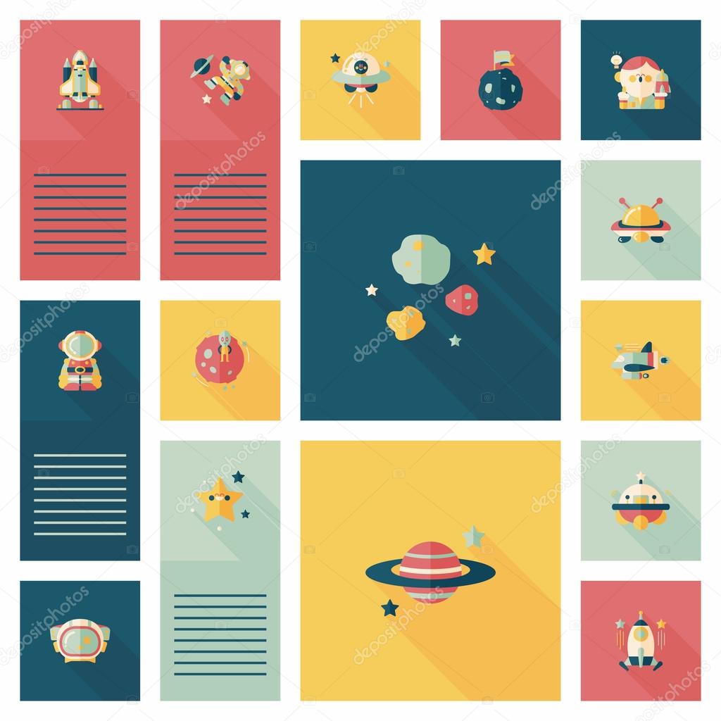 Space ui flat design background set, eps10 Stock Vector Image by ...