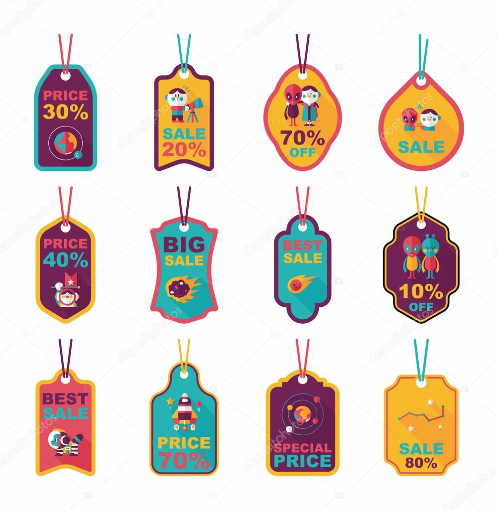 Space tag banner flat design background set, eps10 Stock Illustration ...