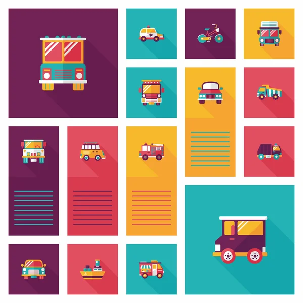 Transportation ui flat design background set, eps10 Stock Illustration ...