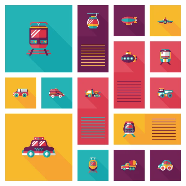 Transportation ui flat design background set, eps10 Stock Illustration ...