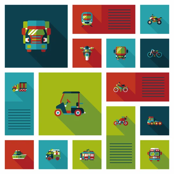 Transportation ui flat design background set, eps10 Stock Illustration ...