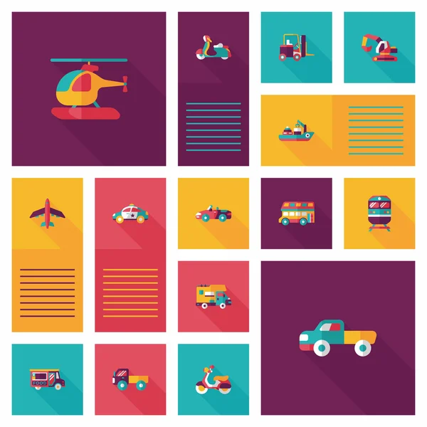 Transportation ui flat design background set, eps10 Stock Vector Image ...