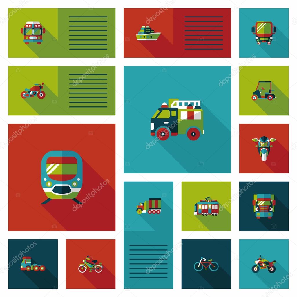 Transportation ui flat design background set, eps10 Stock Illustration ...