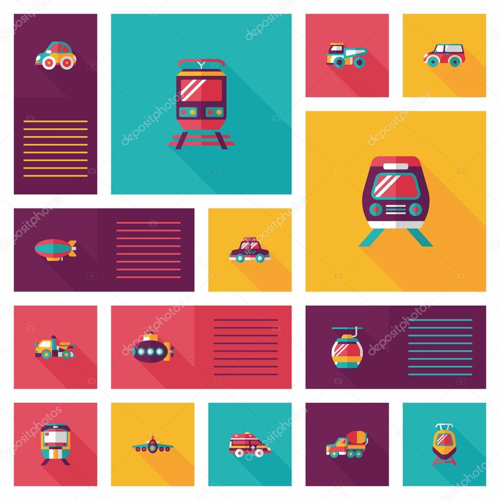 Transportation ui flat design background set, eps10 Stock Vector Image ...