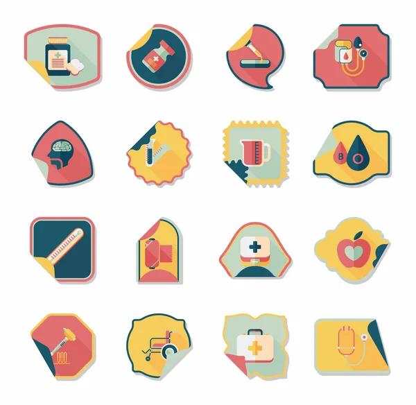 Hospital sticker flat banner background set, eps10 Stock Vector Image ...