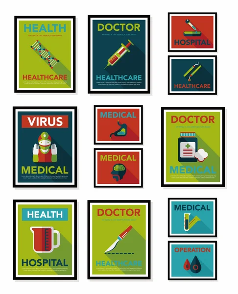 Hospital poster banner design flat background set, eps10 Stock Vector ...