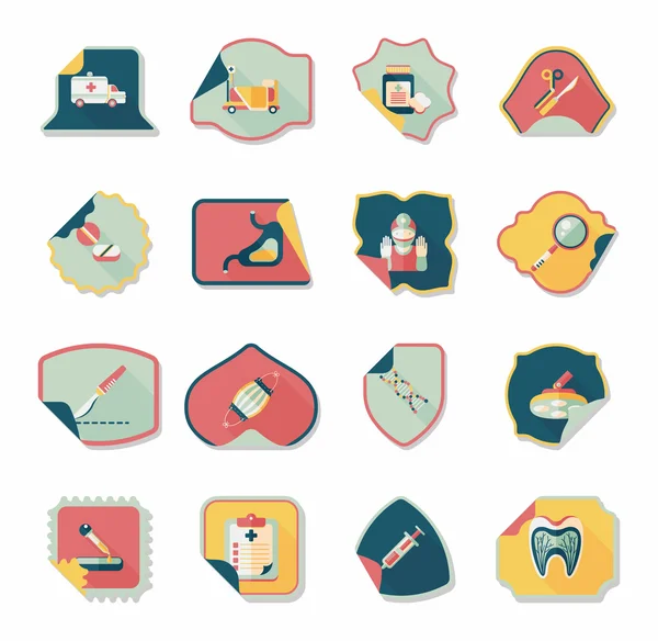 Hospital sticker flat banner background set, eps10 Stock Vector Image ...