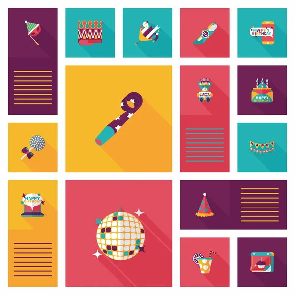 Birthday ui flat banner background set, eps10 Stock Illustration by ...