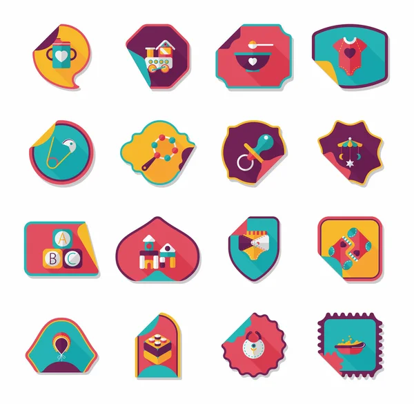 Baby sticker banner design flat background set, eps10 Stock Vector by ...