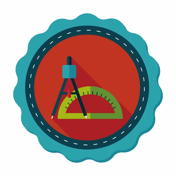 Rulers and compass flat icon with long shadow,eps10 Stock Vector Image ...