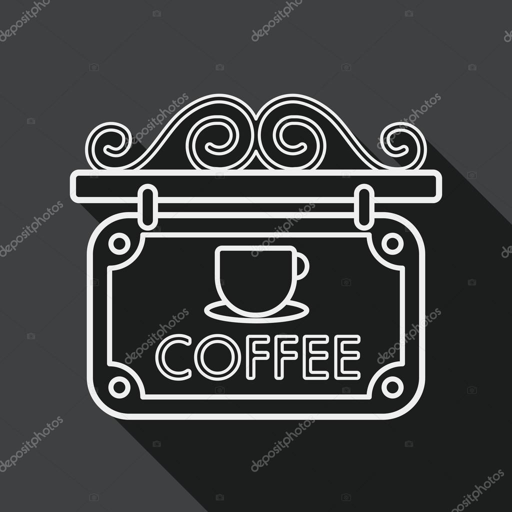 Coffee shop signs flat icon with long shadow,eps10 Stock Vector by ...