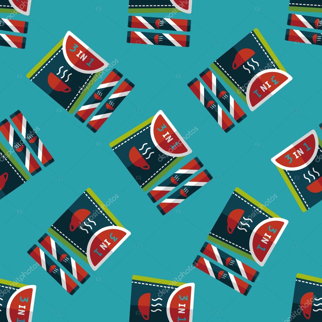 3 in 1 coffee flat icon,eps10 seamless pattern background Stock Vector ...