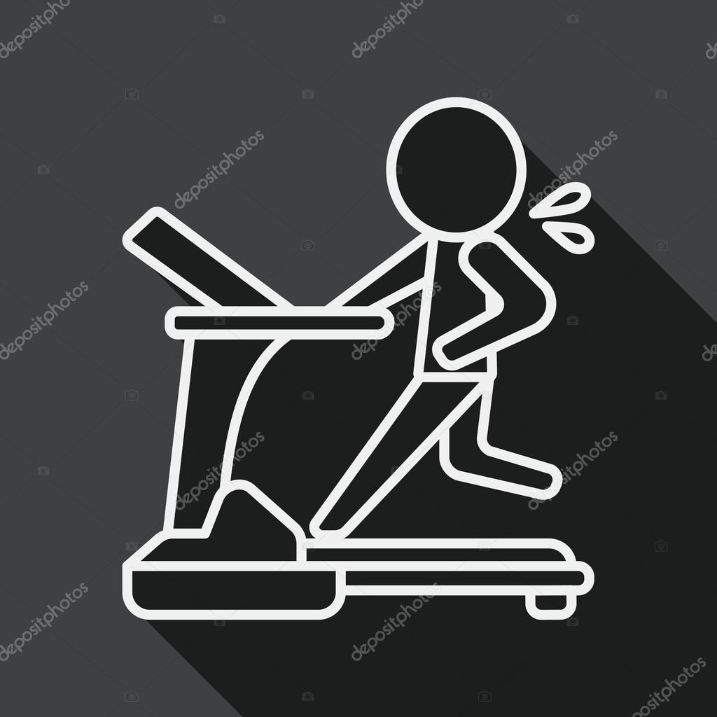 Treadmill flat icon with long shadow, line icon — Stock Vector ... Treadmill flat icon with long shadow, line icon — Stock Vector ...