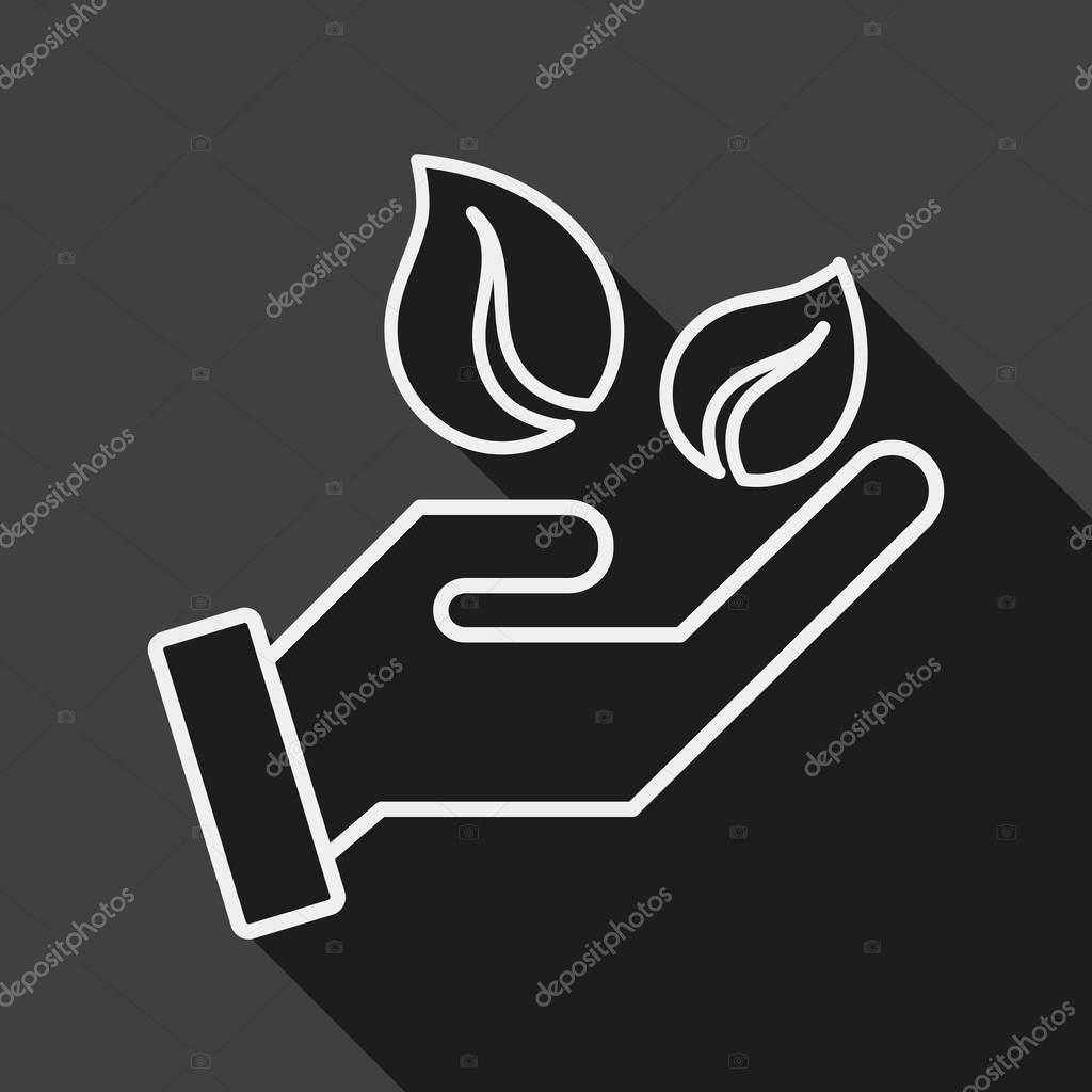 Environmental protection concept flat icon with long shadow,eps1, line ...