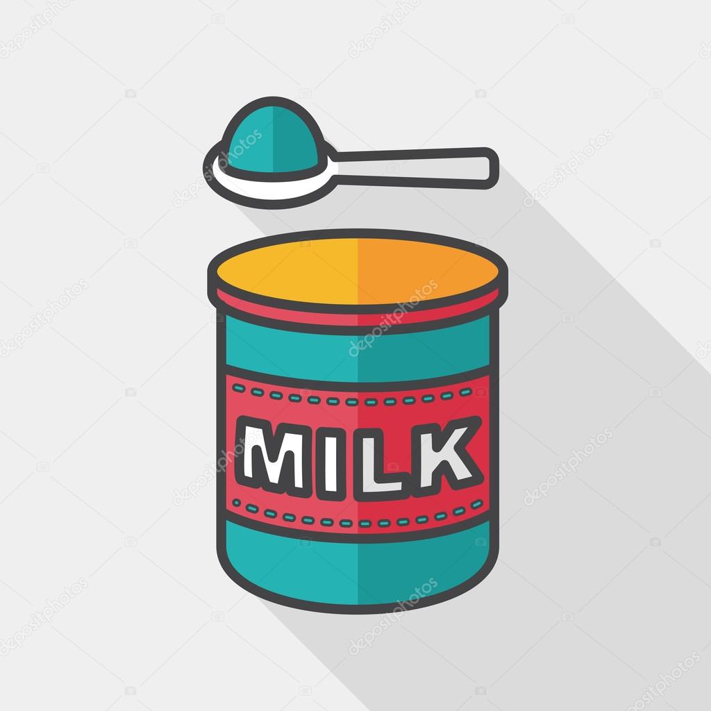 Powdered milk dairy food flat icon with long shadow,eps 10 — Stock ...