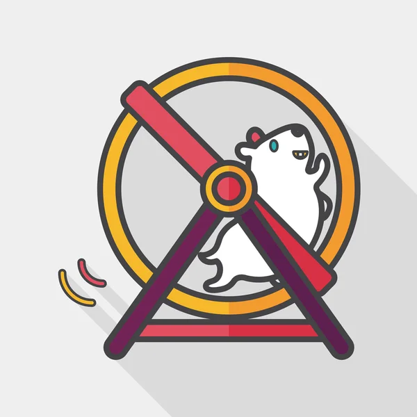 Pet mouse exercise wheel flat icon with long shadow,eps10 Stock Vector ...