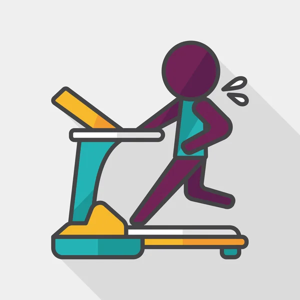 Treadmill flat icon with long shadow, line icon — Stock Vector ... Treadmill flat icon with long shadow, line icon — Stock Vector ...