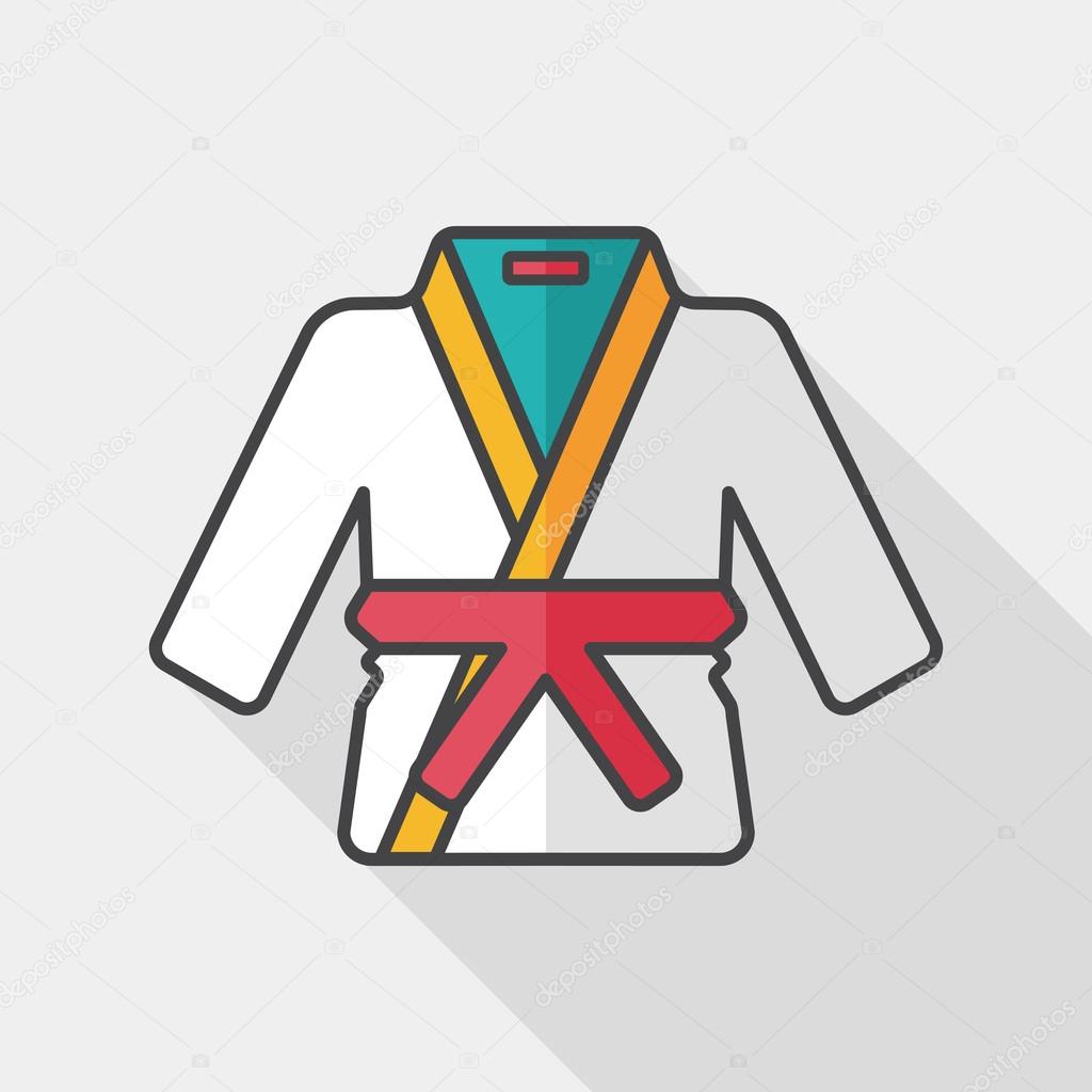 Karate suit flat icon with long shadow,eps10 Stock Vector Image by ...