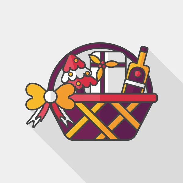 Fruit gift baskets flat icon with long shadow,eps10 ⬇ Vector Image by ...