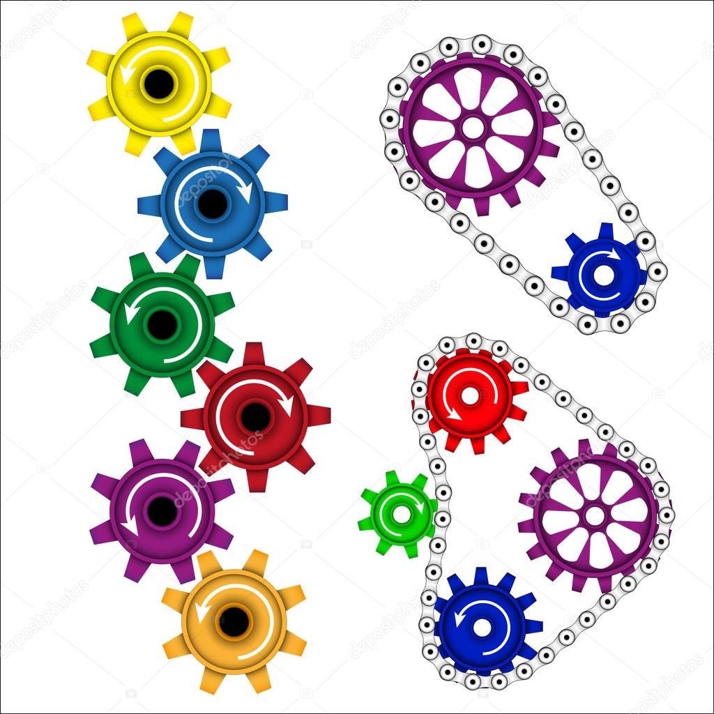 Colored gears — Stock Vector © DimaOris #59364363