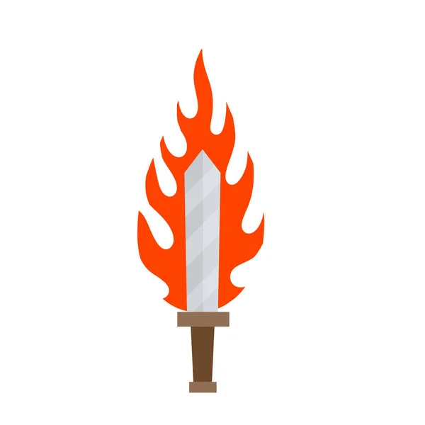 Comic cartoon flaming sword, Royalty-free Comic cartoon flaming sword ...
