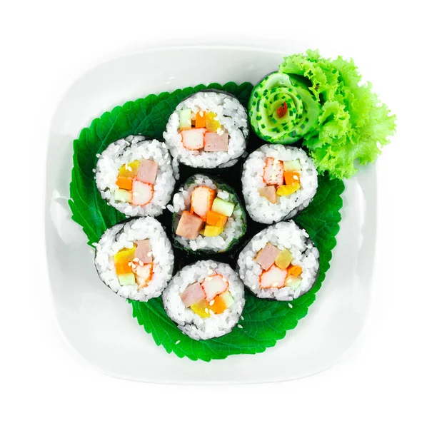 Gimbap también deletreó ingredientes de Kimbap como verduras, jamón de ...