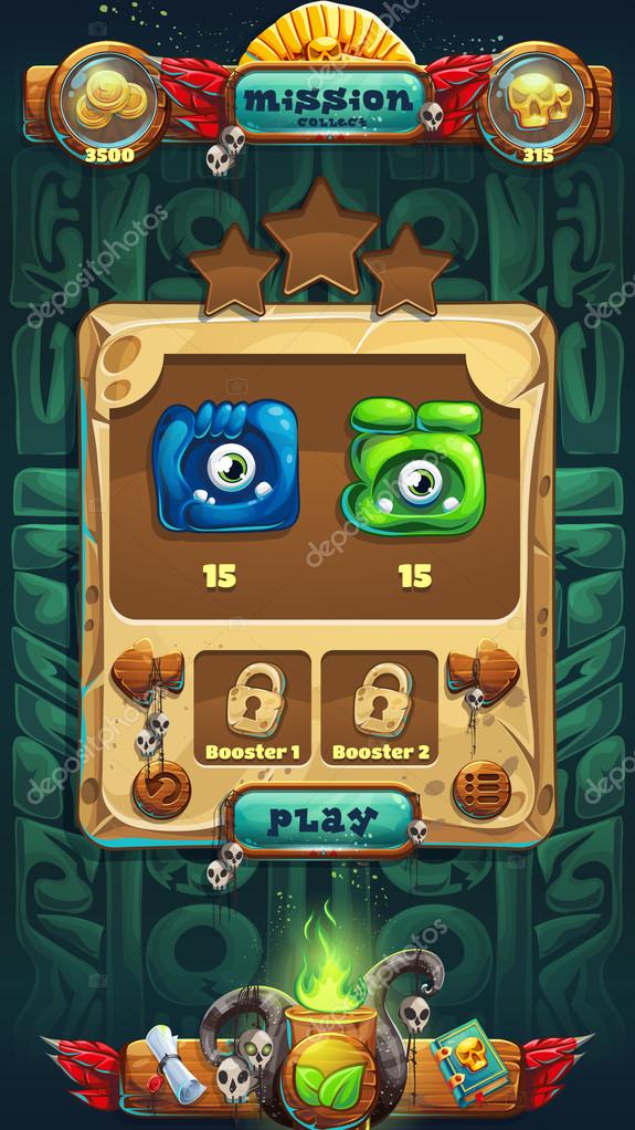 Jungle shamans GUI mission completed Stock Vector Image by ©Nearbirds ...