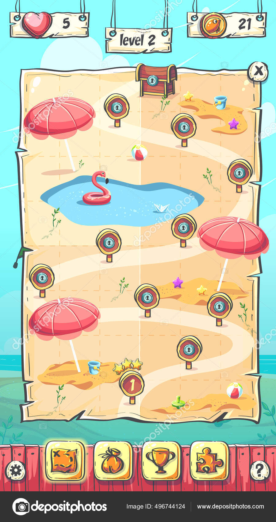 Level Map Vertical Scrolling User Interface Background Vector Image Mobile Stock Vector Image by ...