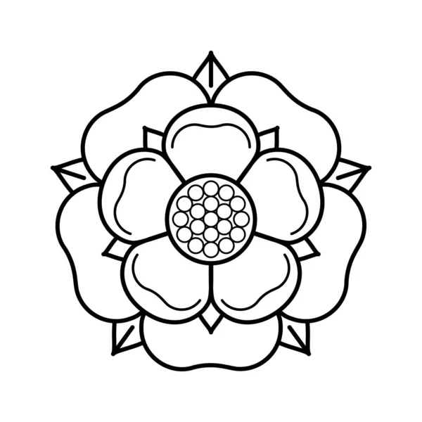 Tudor Rose Vector Isolated Icon Traditional Heraldic Emblem England War ...