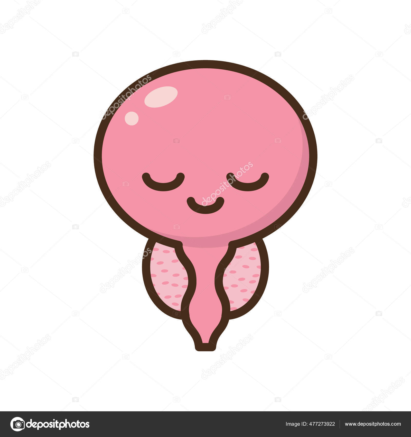 Cartoon Benign Prostate Vector Illustration Icon Character Male Urology ...