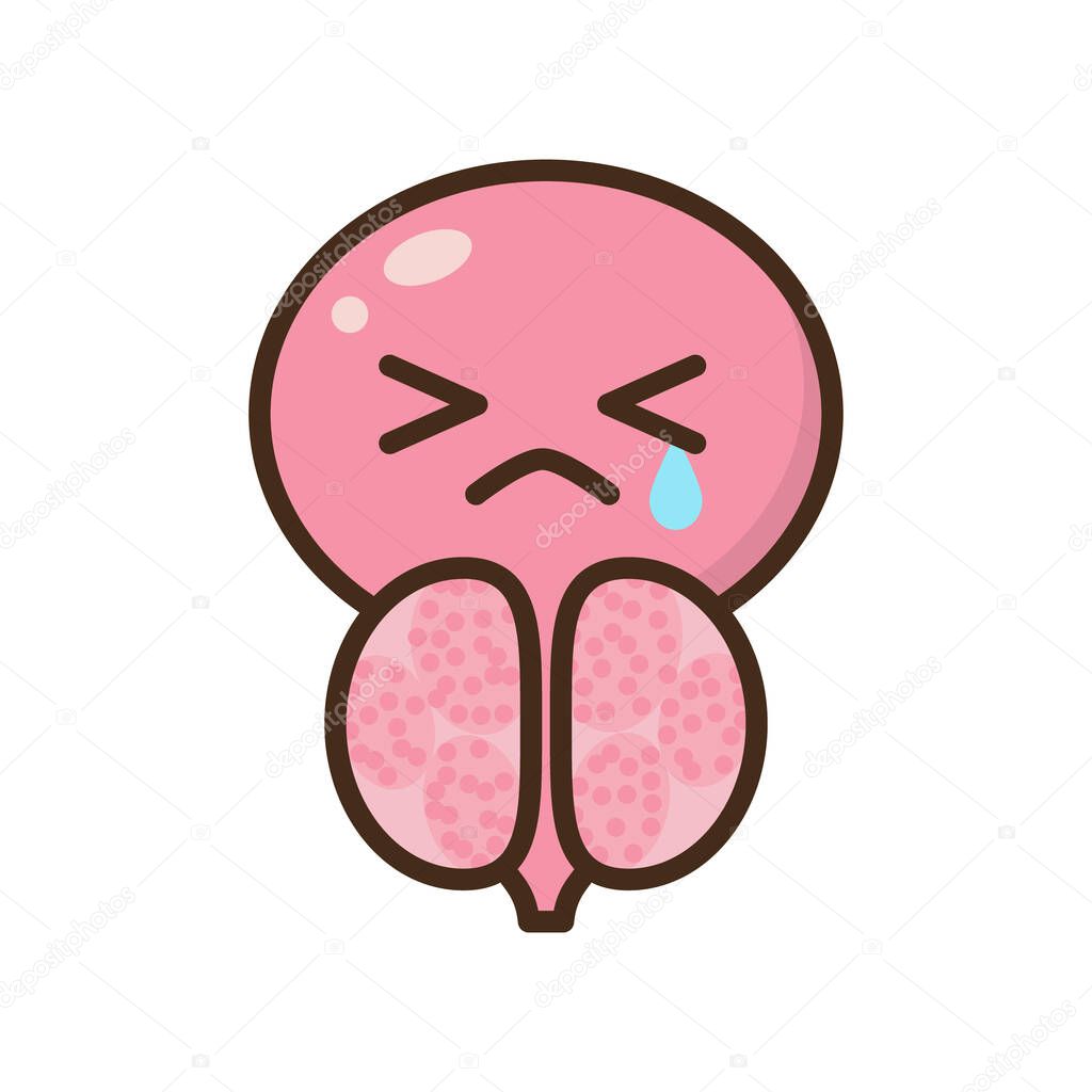 Dibujos animados benignos e ilustración de vectores de próstata ...