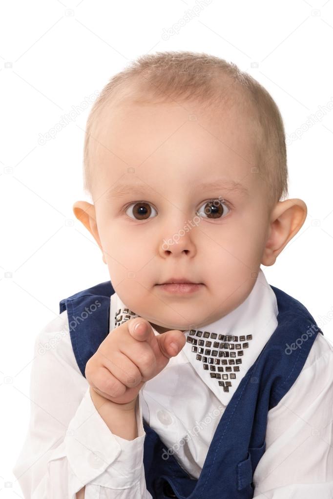 Boy pointing at camera with his finger Stock Photo by ©GrashAlex 106835980