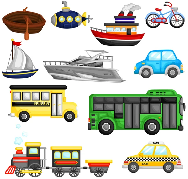 Land Transportation Vector Set Stock Vector by ©comodo777 97526582