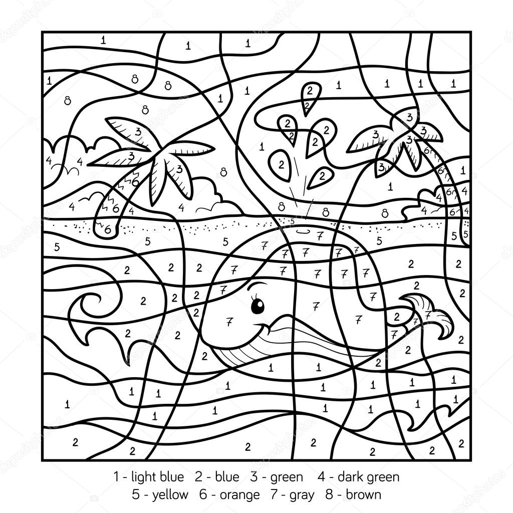 Color by number, whale Stock Vector Image by ©ksenya_savva #115308076