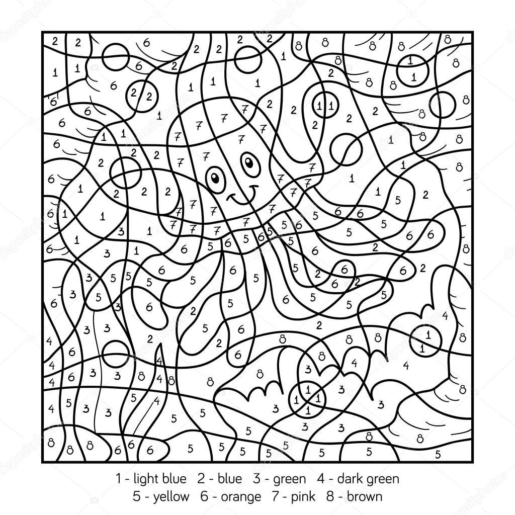 Color by number, jelly fish Stock Vector by ©ksenya_savva 115308294