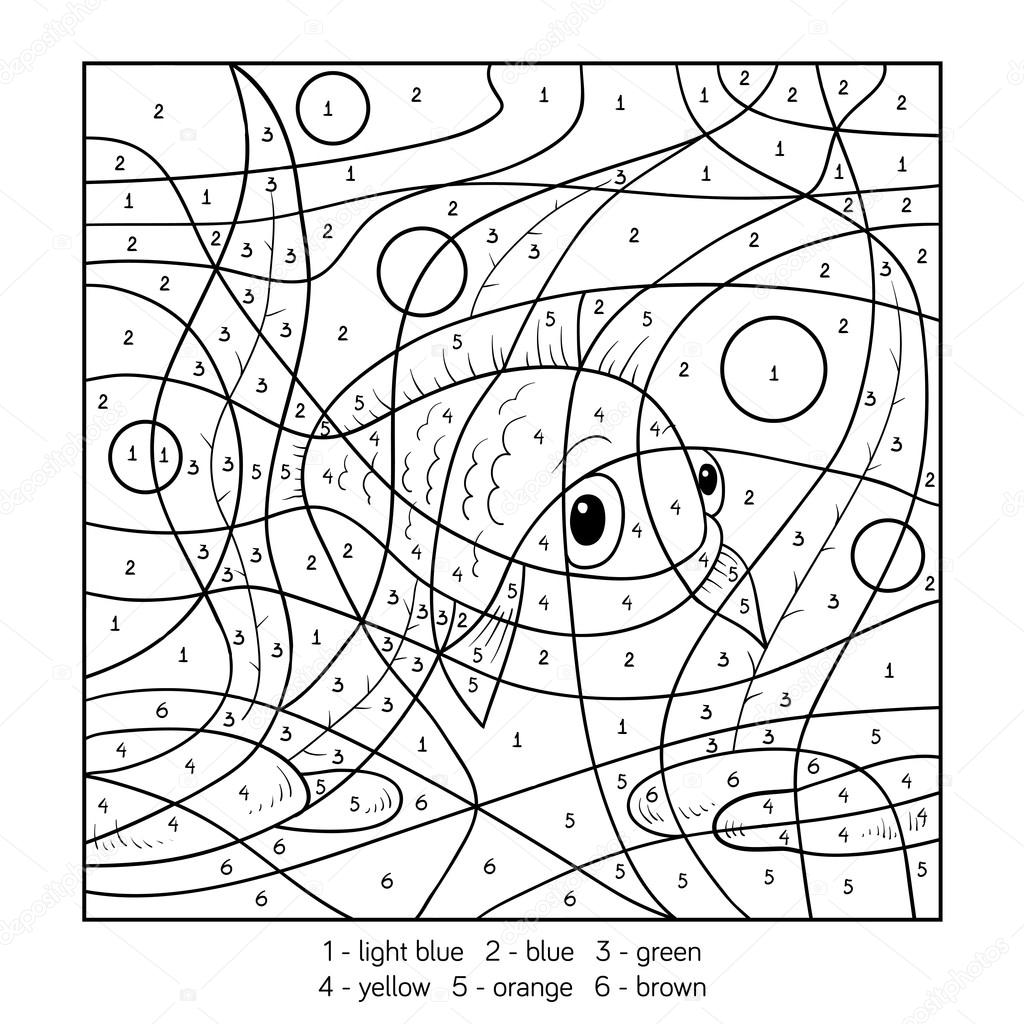 Color by number, fish Stock Vector by ©ksenya_savva 115308350