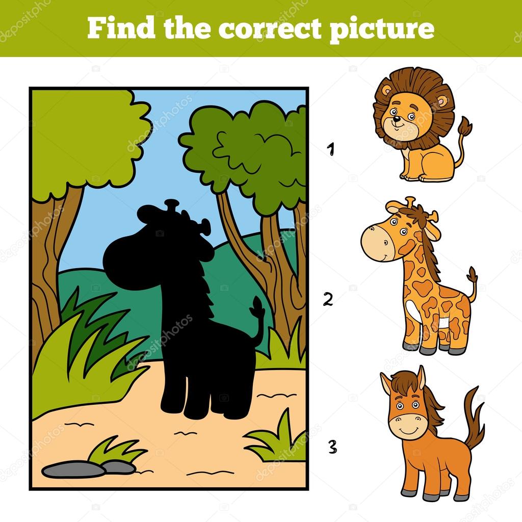 Find the correct picture. Little giraffe and background Stock Vector ...