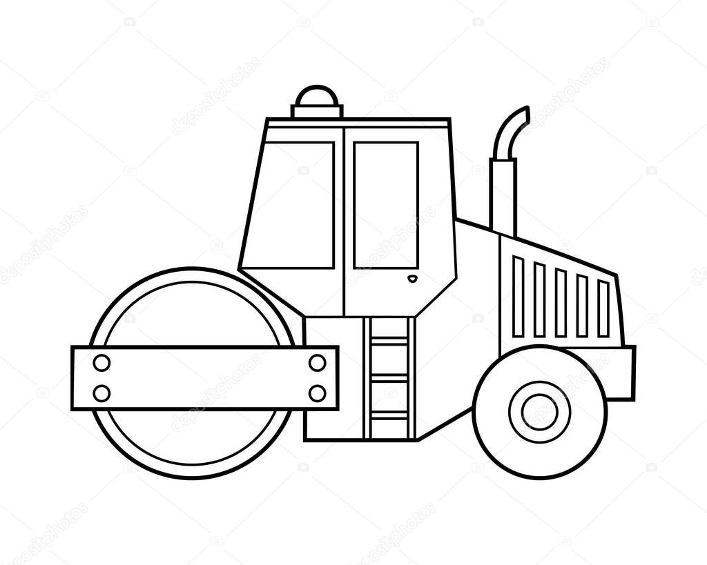 Libro Para Colorear Para Niños Rodillo Camino Vector de stock por ...