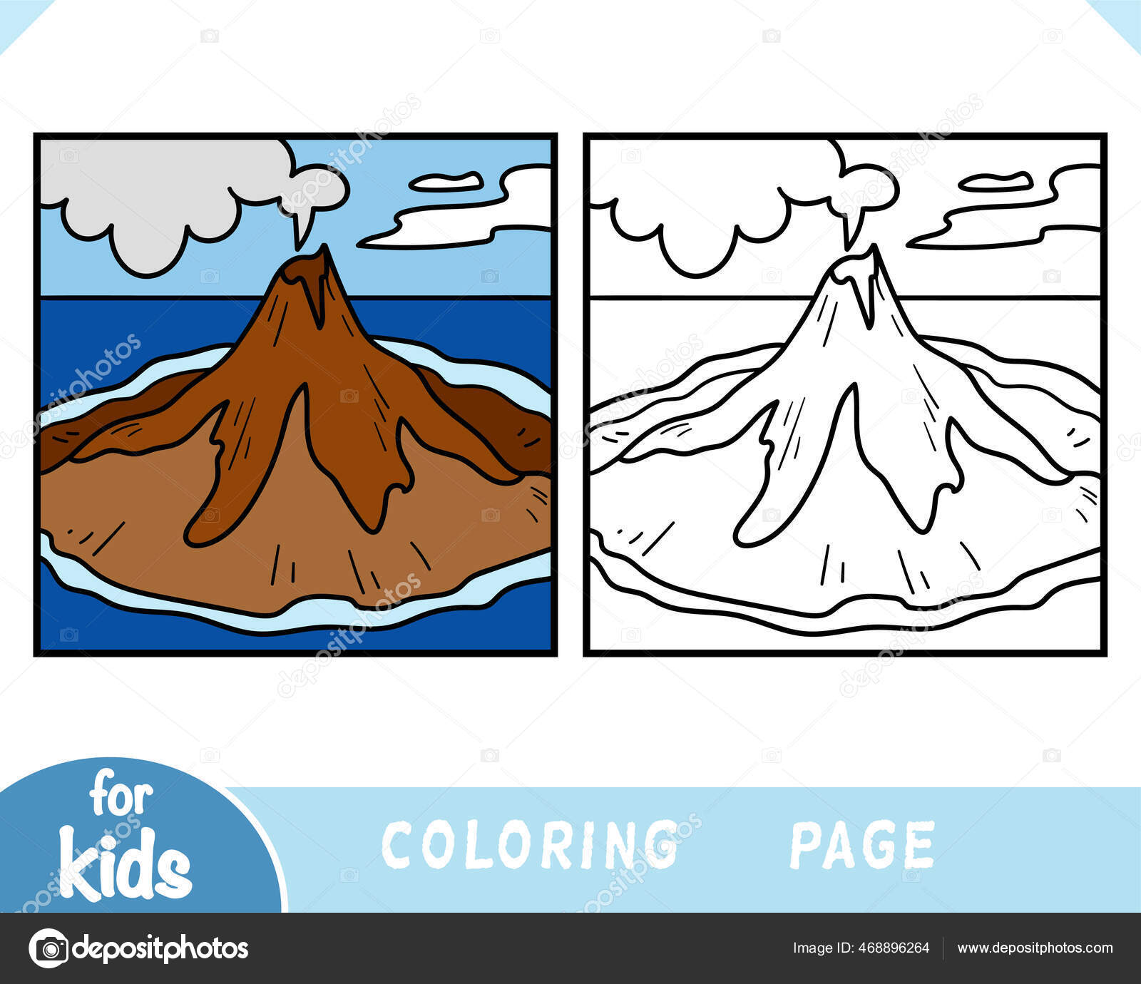Coloring Book Children Volcano Background Stock Vector Image by ©ksenya ...