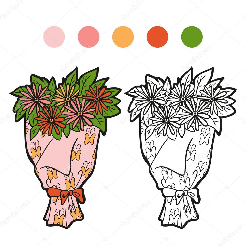 Coloring book (floral bouquet) Stock Illustration by ©ksenya_savva ...
