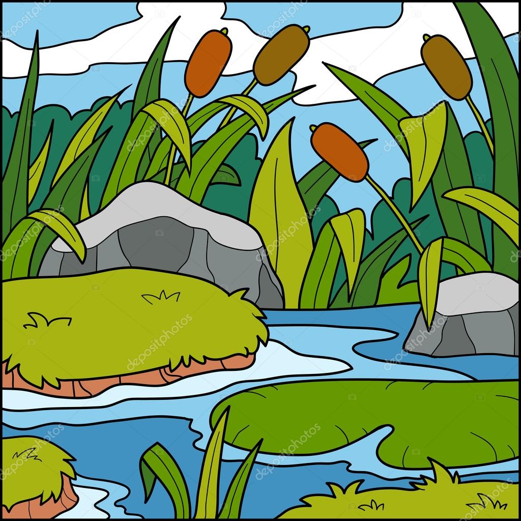 Ilustrasi vektor, latar belakang warna (rawa ) Vektor Stok oleh ©ksenya ...