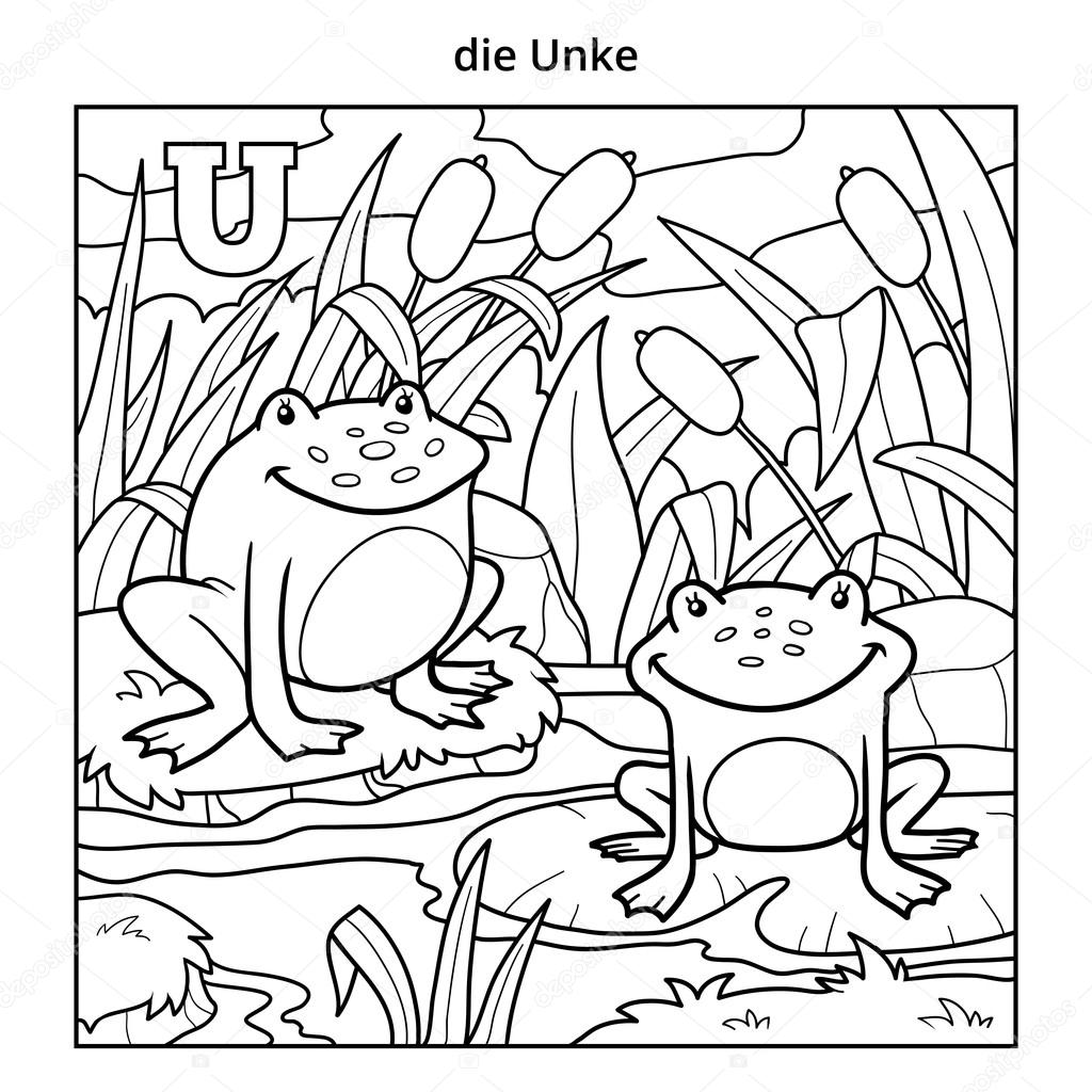 German alphabet, letter U (frogs and background) Stock Vector Image by ...