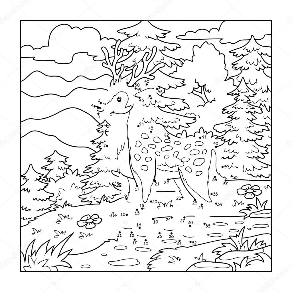 Numbers game for children (deer and background) Stock Illustration by ...