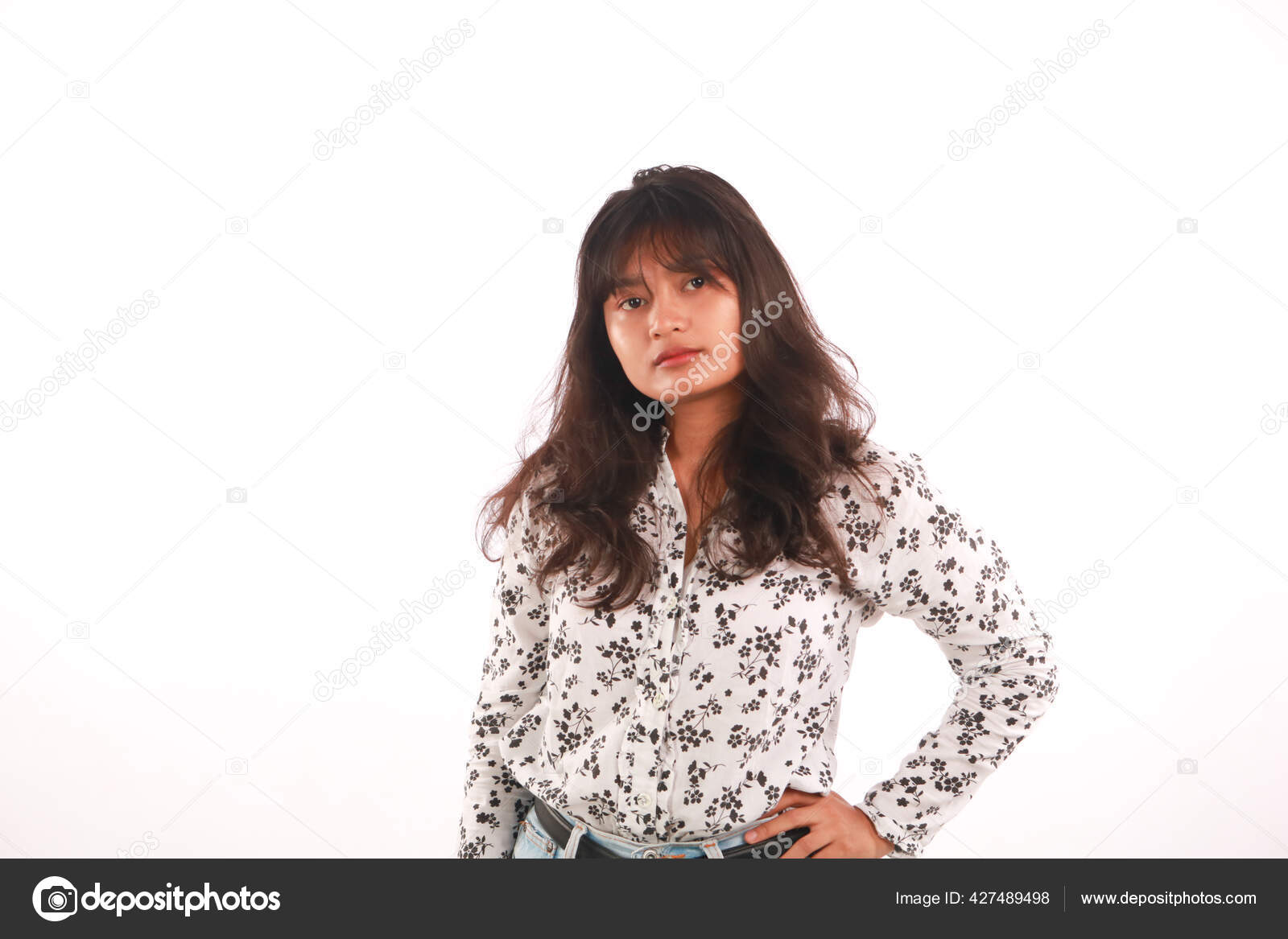 Beauty Portrait Female Face White Background — Stock Photo ...