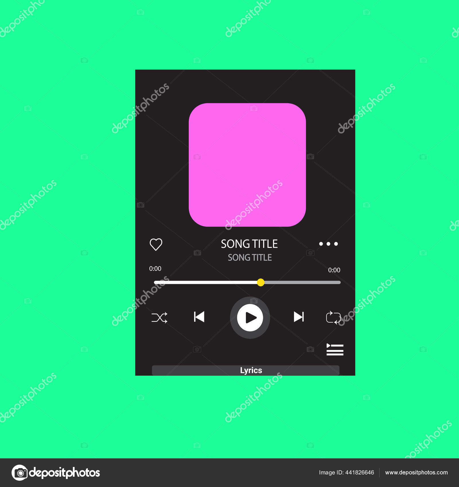 Template Music Player Handphone Spotify Template Stock Vector by ...