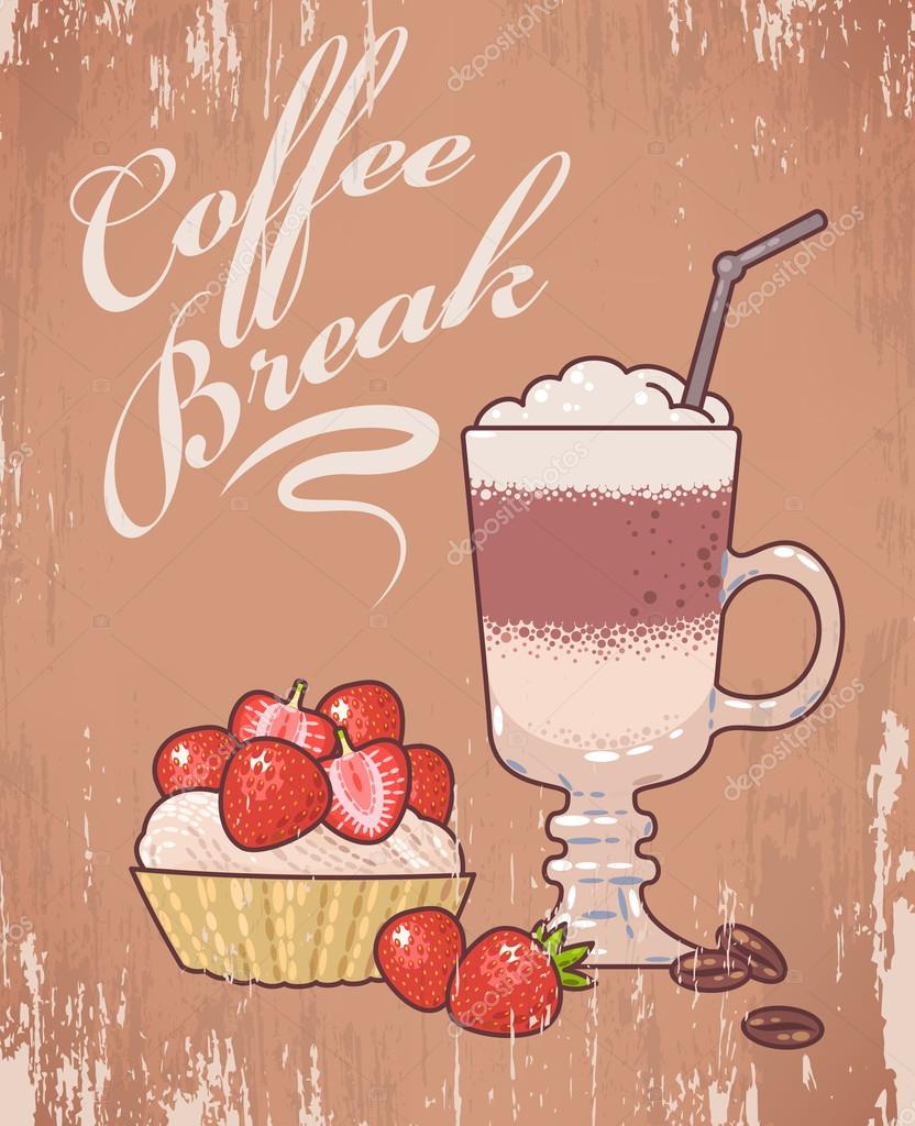 Postres y café Vector de stock #82788948 de ©Greylilac